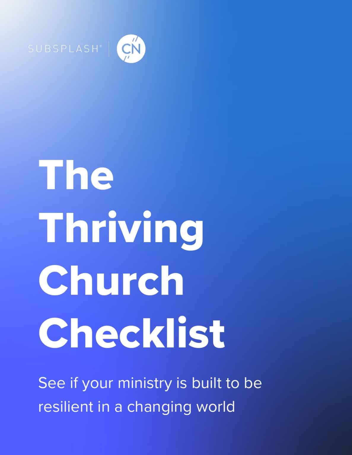 Thriving Churches Checklist - CareyNieuwhof.com